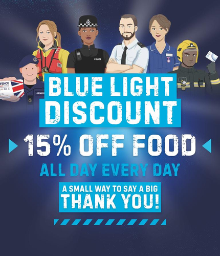 Blue Light Discount | Flaming Grill